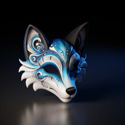 AI decorative wolf mask. 3D 模型 | Holmquist Elijah 创建的逼真 decorative wolf ...