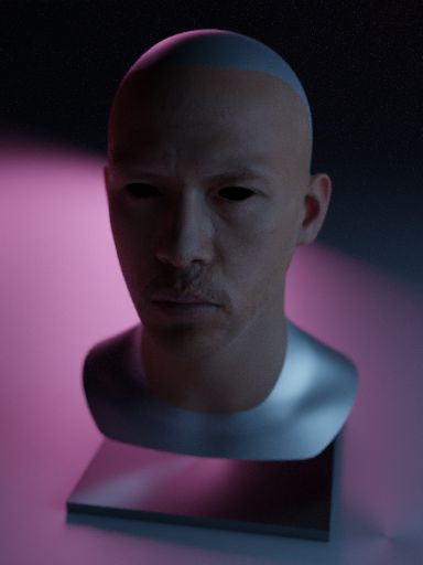 AI face, round, gentle, wrinkles, squinting eyes, low bridge of nose ...