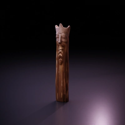 AI Carved wooden totem with human face. 3D Models | Realistic Carved ...