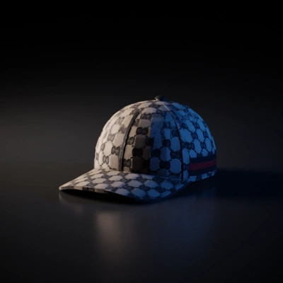 AI Gucci branded baseball cap. 3D Models | Realistic Gucci branded ...