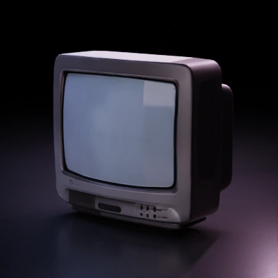 AI Old-fashioned television set with static display. 3D Models ...