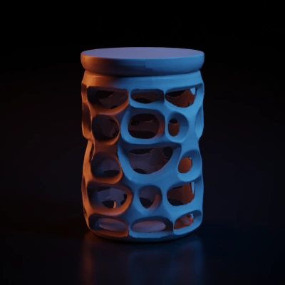 AI Modern abstract stool or table. the holes on the body are random 3D ...