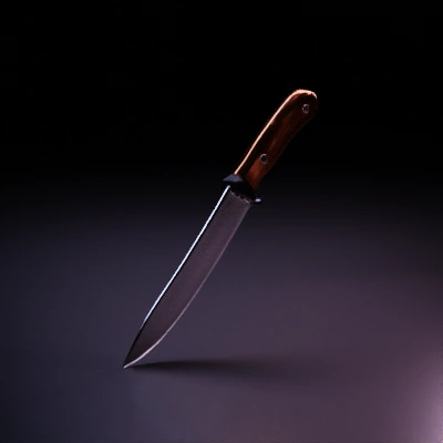 AI Kitchen knife with wooden handle. 3D Models | Realistic Kitchen ...