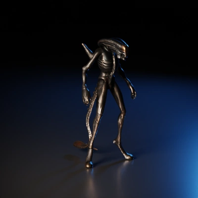 AI Alien creature with exoskeleton, menacing stance. 3D Models ...