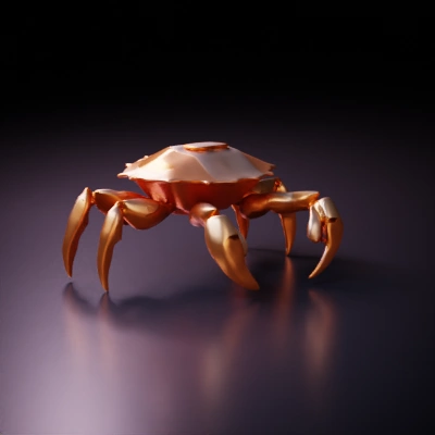 AI Low-polygon crab model with detailed legs and claws. low-poly, 3D ...