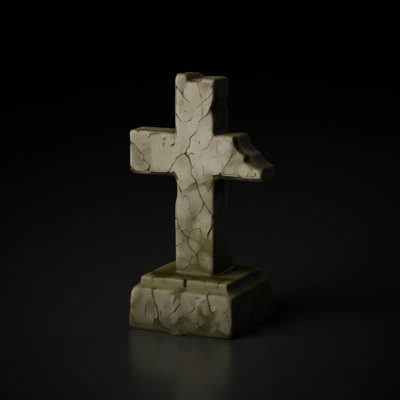 AI Stone cross monument with a carved animal head. 3D Models ...