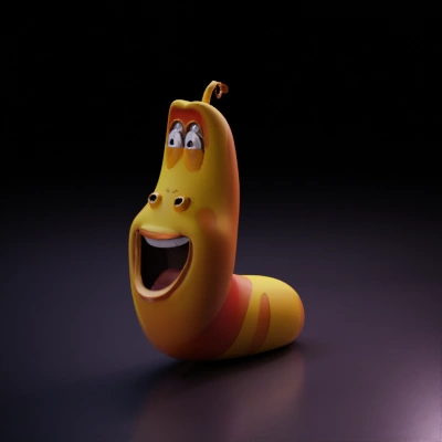 AI animated worm character. 3D Models | Realistic animated worm ...