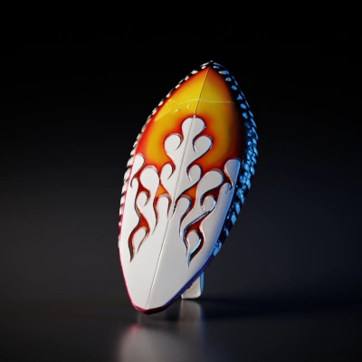 AI Surfboard with flame graphic design. 3D Models | Realistic Surfboard ...