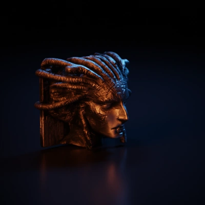 AI Gorgon-like statuesque figure with snake-like hair. 3D Models ...