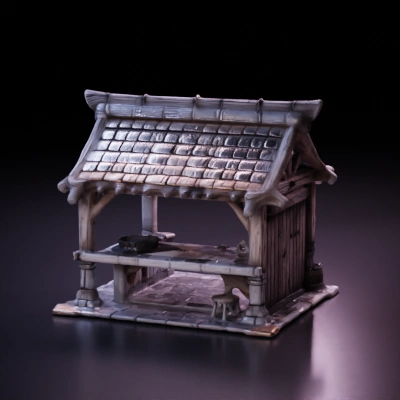 AI Medieval outdoor blacksmith station with wooden roof. 3D Models ...