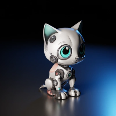 AI futuristic robotic cat. 3D 模型 | sqgqrq 创建的逼真 futuristic robotic cat ...