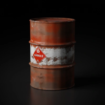 AI Rusty industrial barrel, hazardous material container. 3D Models ...