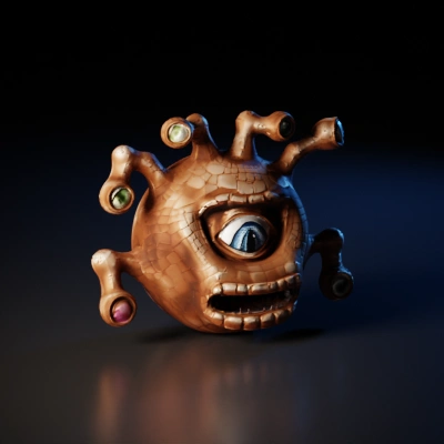 AI a ball creature with eye and multiple tentacles with eye. 3D 模型 | S ...