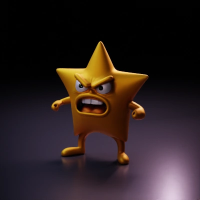AI Angry star-shaped character with humanoid features. 3D Models ...