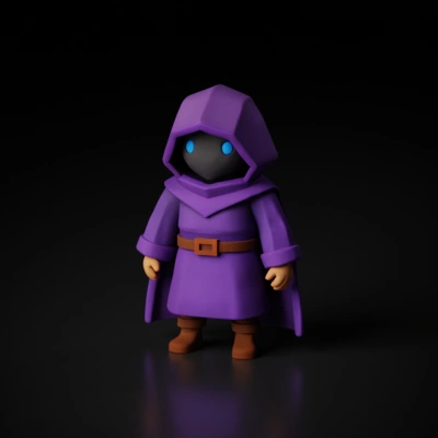 AI Hooded figure with blue eyes. 3D 模型 | Rouabeh Abd Elmoumen 创建的逼真 ...