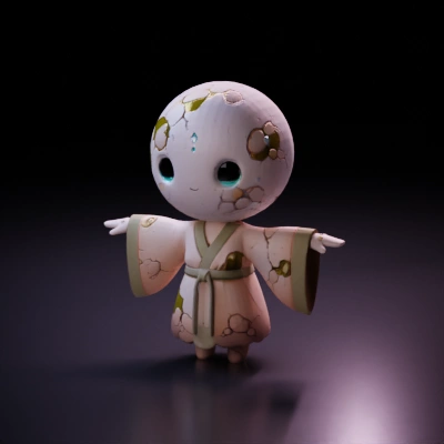 AI Cute humanoid golem in a robe. 3D 모델 | qwe가 만든 사실적인 Cute humanoid ...