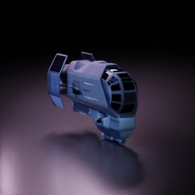 AI Futuristic spaceship, rectangular front, solar panels, sci-fi design ...