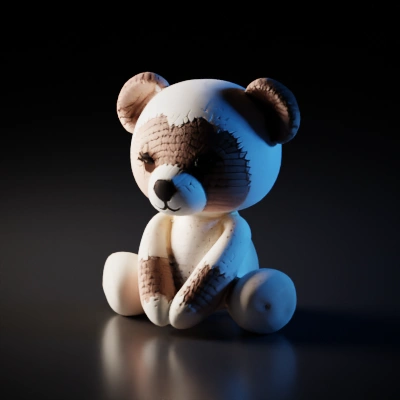 AI Knitted teddy bear toy, handcrafted look. 3D Models | Realistic ...