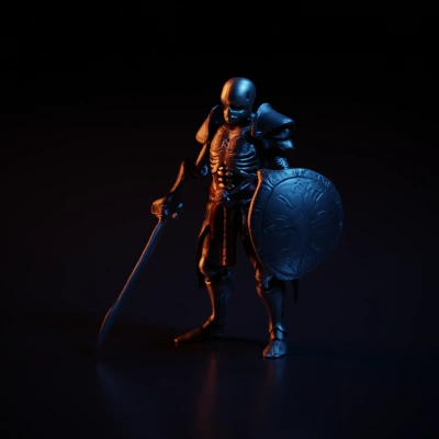 AI Skeleton warrior in armor with shield and sword. 3D Models ...
