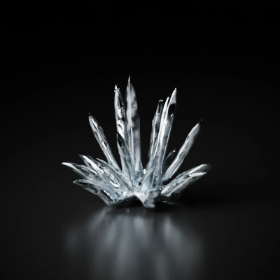 AI Cluster of jagged crystal spikes, highly detailed, reflective. 3D ...