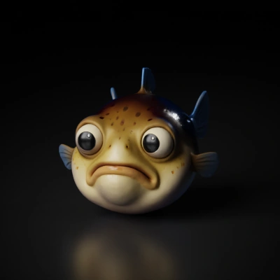 AI A round fish with fins and tail. 3D Models | Realistic A round fish ...