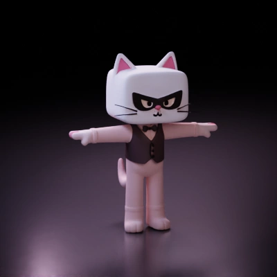AI cartoon cat in tuxedo. 3Dモデル | ccccatが作成したリアルなcartoon cat in tuxedo ...