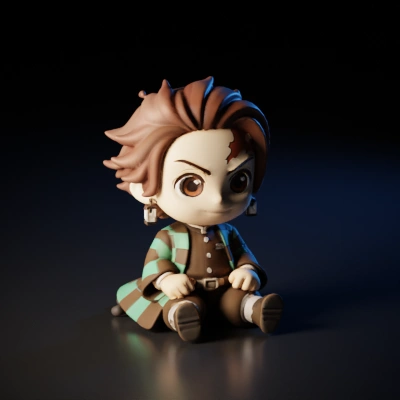 AI Chibi anime character figure. 3D Models | Realistic Chibi anime ...