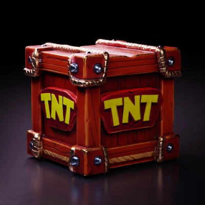 AI Explosive TNT crate, cartoon style. 3D Models | Realistic Explosive ...