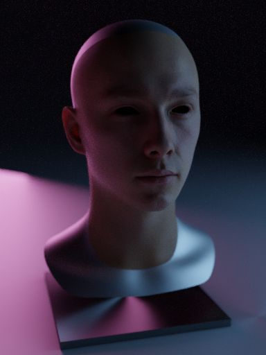 AI face, round, gentle, wrinkles, squinting eyes, low bridge of nose ...