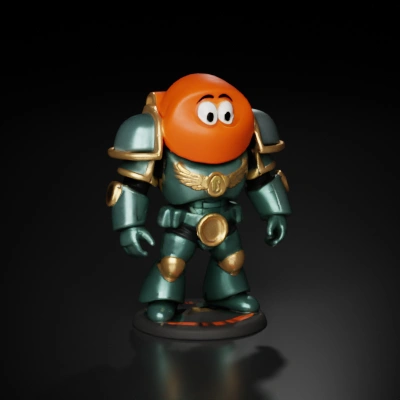 AI Armored cartoon character with a rounded head. 3D Models | Realistic ...