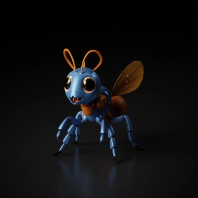 AI animated blue ant character. 3D 模型 | DevinHawke 创建的逼真 animated blue ...