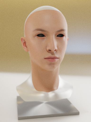 AI face, round, gentle, wrinkles, squinting eyes, low bridge of nose ...