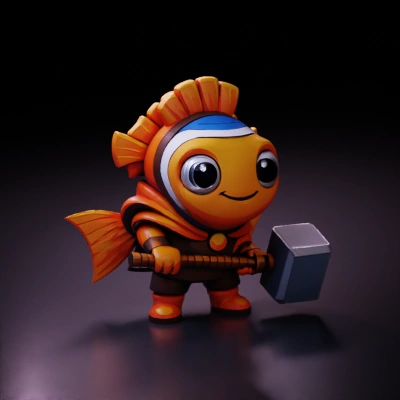 AI A modern-looking logo: Nemo fish (from a Nemo movie), dressed like ...