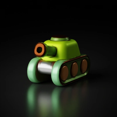 AI Cartoon-style tank with simple design. 3D 模型 | Nazukao 创建的逼真 Cartoon ...