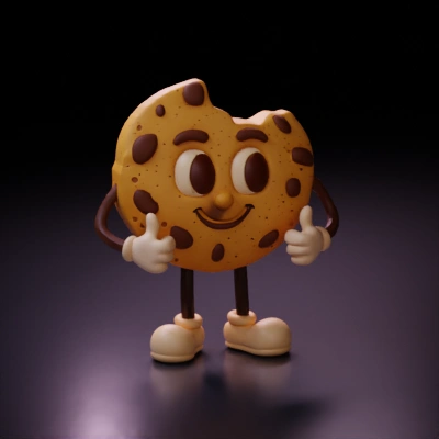 AI Anthropomorphic chocolate chip cookie character. 3Dモデル | Brody ...