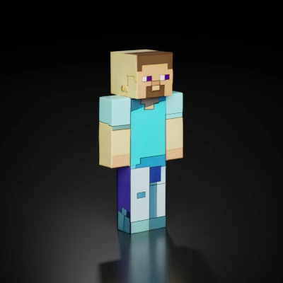 AI Blocky video game character, pixelated design. 3D 模型 | Маклаков Ярик ...