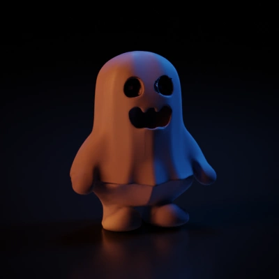 AI Cartoonish blob-like creature, round eyes, smiling face. 3D Models ...