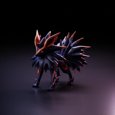 AI Mythical fox-like creature, spiky fur, distinct patterns. 3D Models ...