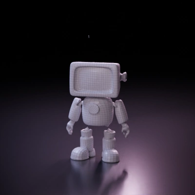 AI Vintage television robot with antennae, humanoid features. symmetric ...