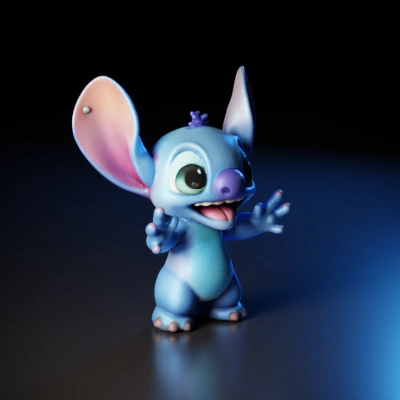 AI Smiling cartoon alien creature with large ears. 3D 模型 | wilbrink ...
