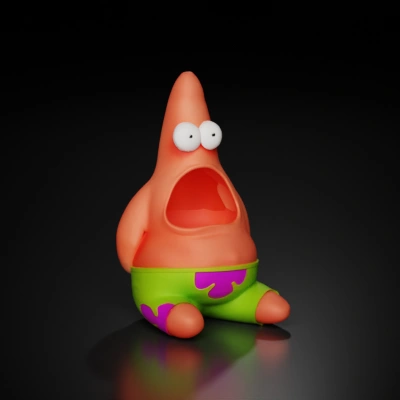 AI Patrick Star cartoon character toy. 3D Models | Realistic Patrick ...