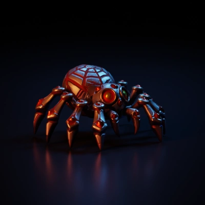AI robotic spider with red eyes. 3D Models | Realistic robotic spider ...