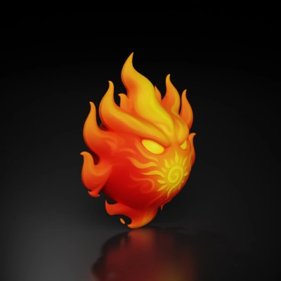 AI flaming fireball with a face. 3D Models | Realistic flaming fireball ...