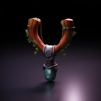 AI Fantasy slingshot with gem and vines. 3D Models | Realistic Fantasy ...