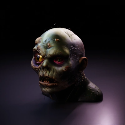 AI grotesque humanoid monster face. 3D Models | Realistic grotesque ...
