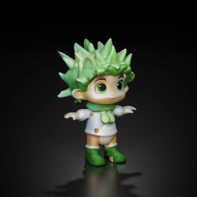 AI Chibi-style character with spiky hair, cute toy-like. 3D Models ...