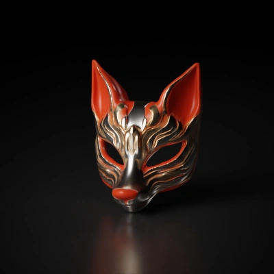 AI Intricate fox mask with pointy ears. 3D Models | Realistic Intricate ...