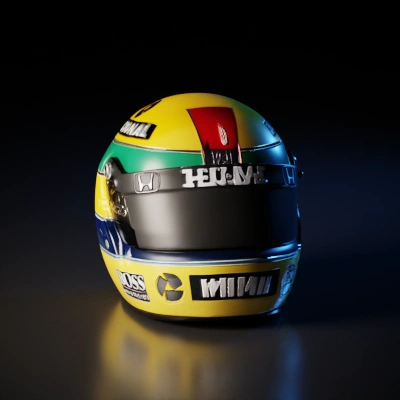 AI racing helmet with sponsor logos. 3Dモデル | JEFF MRが作成したリアルなracing ...