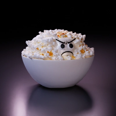 AI angry popcorn bowl character. 3D Models | Realistic angry popcorn ...