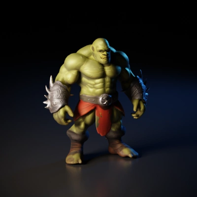 AI Massive muscular orc warrior with armor and loincloth. 3D Models ...